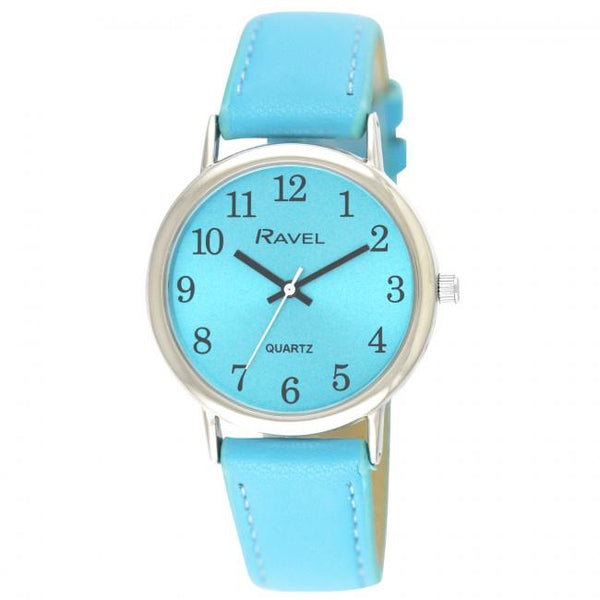 Ravel Ladies Classic Brights Leather Strap Watch Bright Blue – Gadgetize