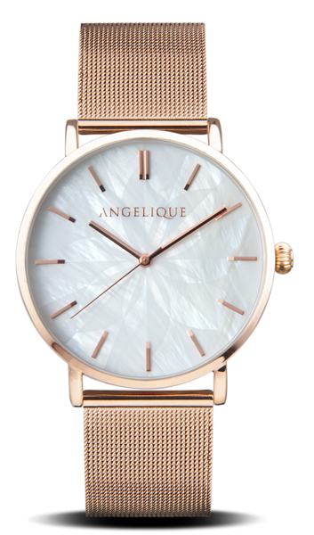 Angelique Ladies Athena Rose Gold Mesh Strap Watch – Gadgetize