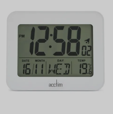 Acctim Otto Superbrite Digital Bedside Alarm Clock WHITE – Gadgetize