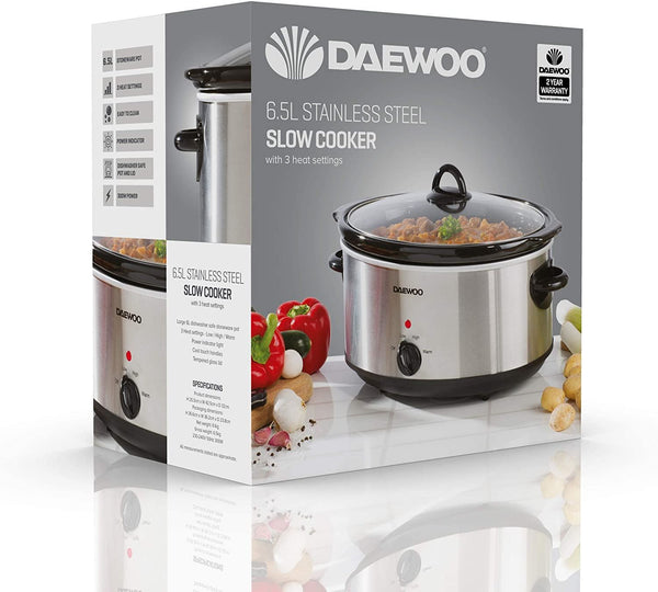 Daewoo 6.5L Slow Cooker Stainless Steel SDA1788 – Gadgetize