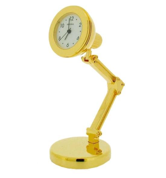 Miniature Clock Gold Study Lamp Solid Brass IMP407 - CLEARANCE NEEDS R ...